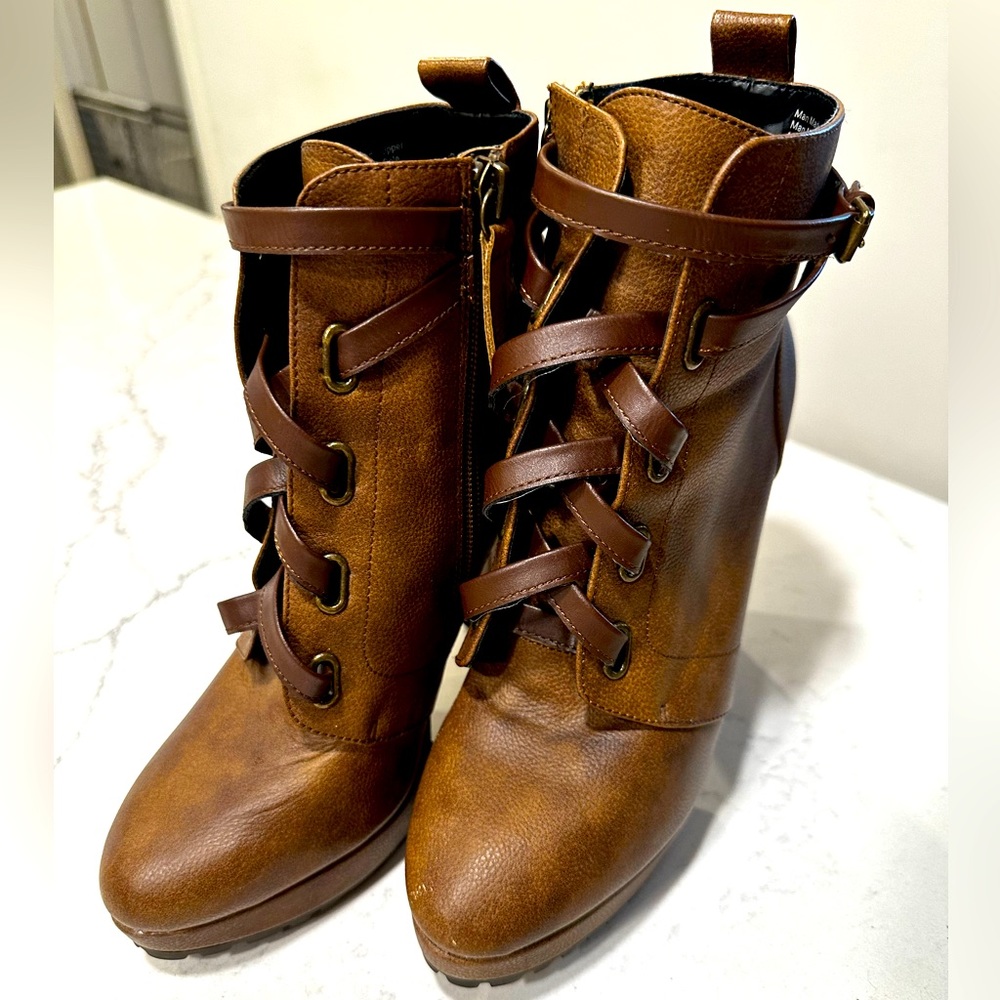 Zendaya Cognac High Heel Booties - Gem